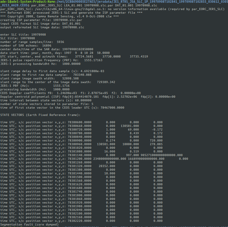 How to read JERS-1 SAR Level 1 SLC (distributed by ESA) in GAMMA? - GAMMA Questions - Project ...